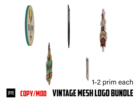 Second Life Marketplace - Vintage Mesh Logo Bundle