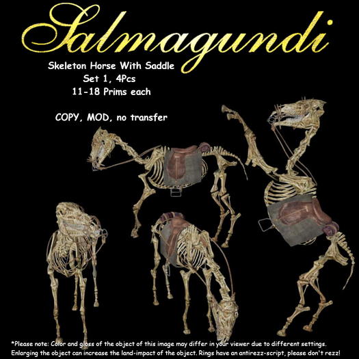 Second Life Marketplace - Skeleton Horse With Saddle - Set 1