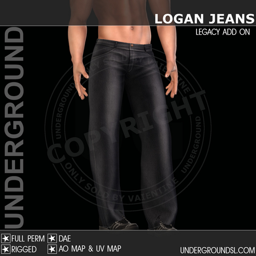 Second Life Marketplace - [UG MESH] LOGAN JEANS - LEGACY ADD ON - FULL PERM
