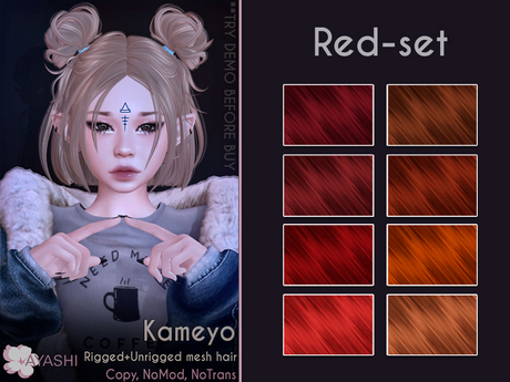 Second Life Marketplace - [^.^Ayashi^.^] Kameyo hair-Red set