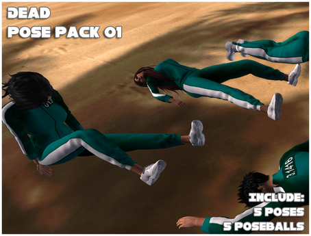 Second Life Marketplace - Aeon poses,Dead pose pack Group 01 eliminate ...