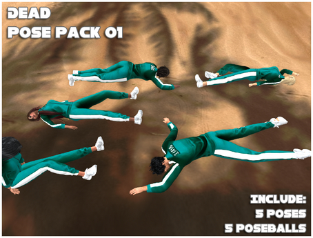 Second Life Marketplace - Aeon poses,Dead pose pack Group 01 eliminate ...