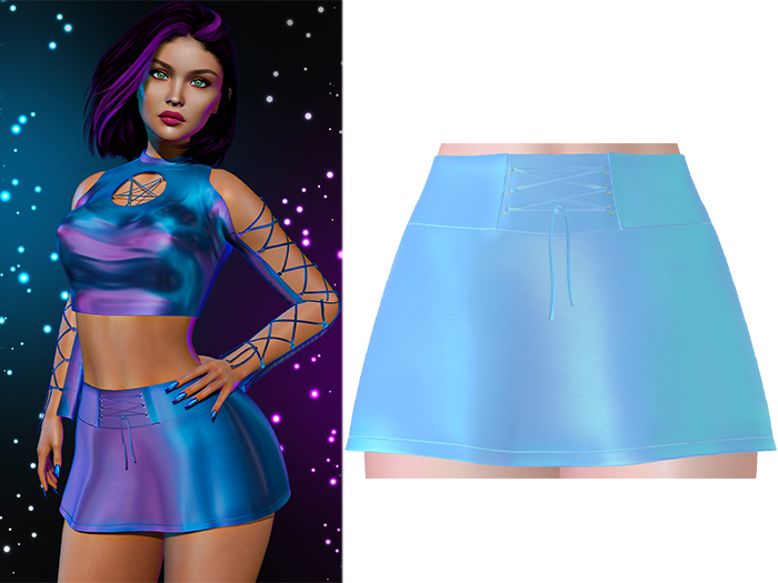 Second Life Marketplace - Arahnia Skirt [Holo Baby Blue] - Maitreya ...