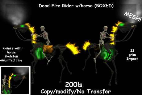 Second Life Marketplace - Dead Fire Rider w/horse (BOXED)