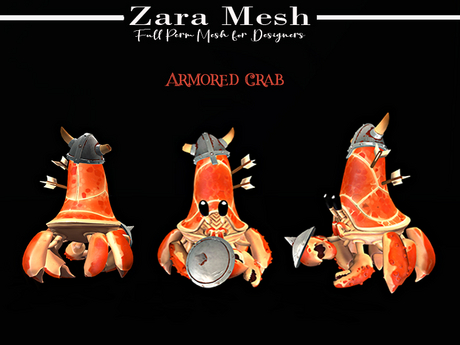 Second Life Marketplace - Zara Mesh - Animals - Armored Crab - FULL ...