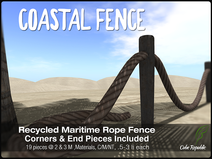 Second Life Marketplace - Coastal Rope Fence kit , perfect for tropical ...