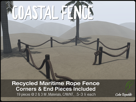 Second Life Marketplace - Coastal Rope Fence kit , perfect for tropical ...