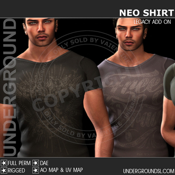 Second Life Marketplace - [UG MESH] NEO TSHIRT - LEGACY ADD ON - FULL PERM