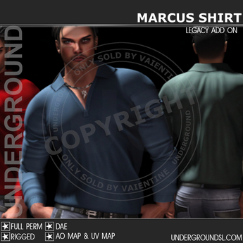 Second Life Marketplace - [UG MESH] MARCUS SHIRT - LEGACY ADD ON - FULL ...