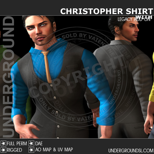 Second Life Marketplace - [UG MESH] CHRISTOPHER SHIRT - LEGACY ADD ON ...