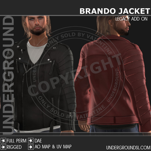 Second Life Marketplace - [UG MESH] BRANDO JACKET - LEGACY ADD ON ...