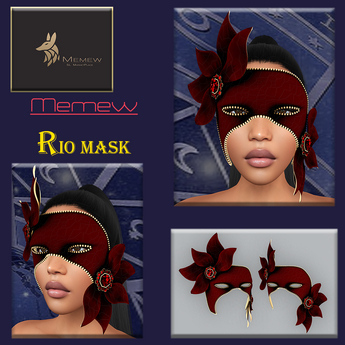 Second Life Marketplace - MeMew Rio Mask - Scarlet