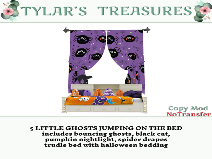 Second Life Marketplace - .:TT:. 5 LITTLE GHOSTS JUMPING ON THE BED BOX