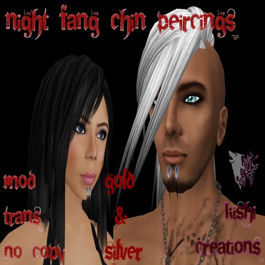 Second Life Marketplace - Kishi Creations- Night Fang Piercings