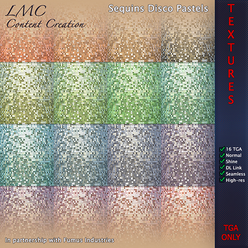 Second Life Marketplace - LMC Tex - Sequins Disco Pastels - High ...