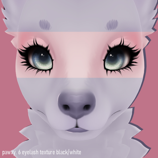 Second Life Marketplace - pawxy - 6 eyelash textures for canis [black ...