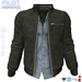 Second Life Marketplace - Suede Leather Jacket Pilot w/ Shirt- OLIVE
