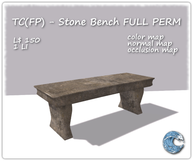 Second Life Marketplace - Stone Bench FULL PERM
