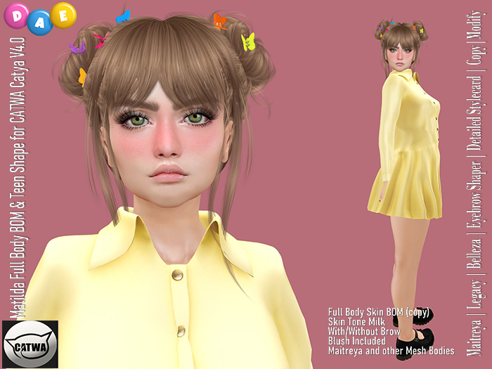 Second Life Marketplace - Matilda Full Body BOM & Teen Shape for CATWA ...