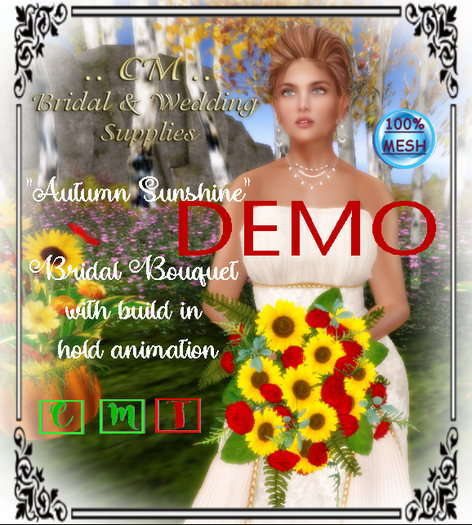 Second Life Marketplace - ..CM.. Autumn Sunshine Bridal Bouquet DEMO