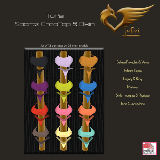 Second Life Marketplace - TuPei Sportz Crop & Bikini - Set of 12 for ...