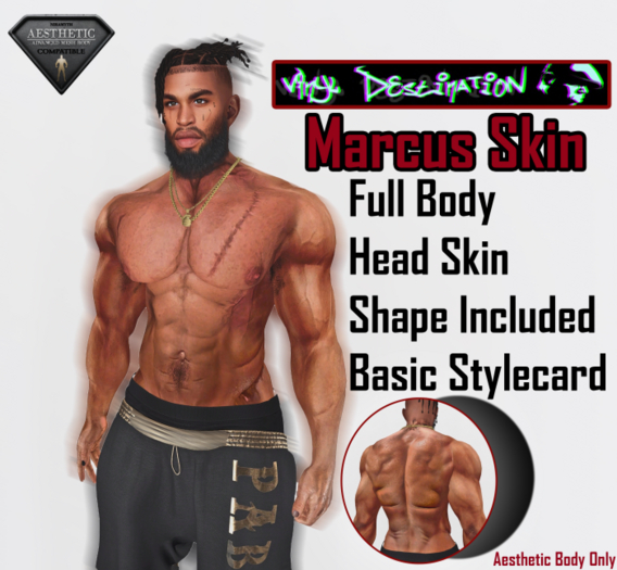 Second Life Marketplace - [Vinyl Destination] Markus Full Skin & Shape ...