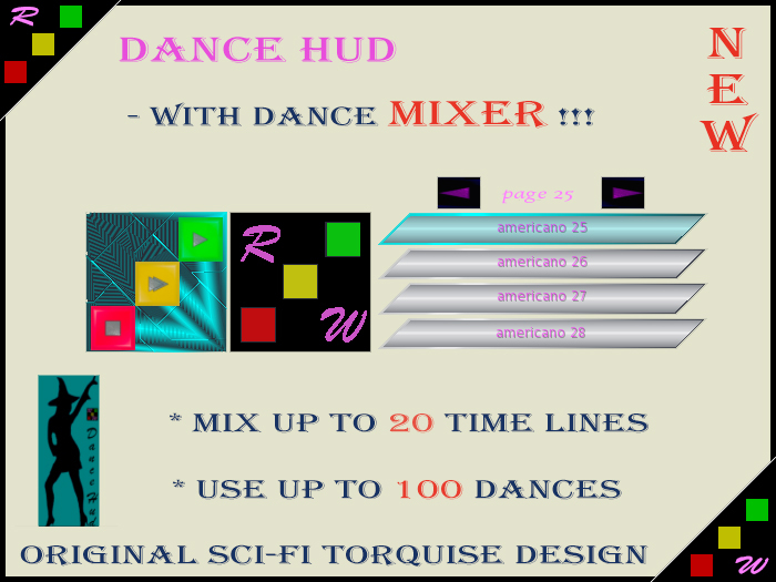 Second Life Marketplace - Dance Hud Sci-fi turquoise 1.0 [Real Wonder]
