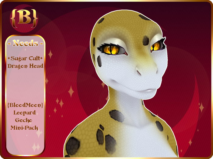 Second Life Marketplace - {B} Leopard Gecko [+SG+ Dragon] Head Pack