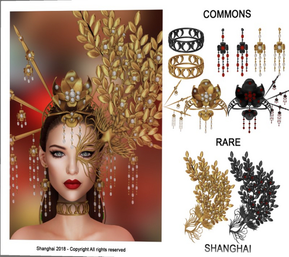 Second Life Marketplace - - shanghai - Fire Bird Earring Gold GACHA