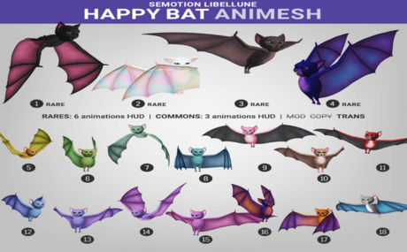Second Life Marketplace - 5. SEmotion Libellune Happy Bat Animesh