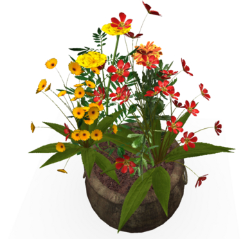 Second Life Marketplace - Autumn flowers in a cauldron /Fleurs d ...