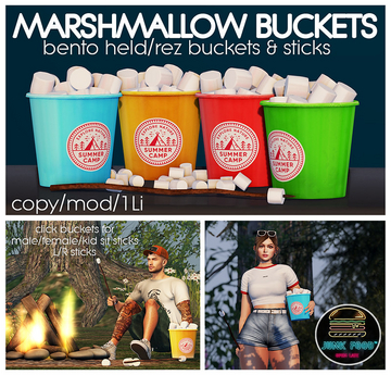 Second Life Marketplace - Junk Food - Marshmallow Bucket (Fatpack)
