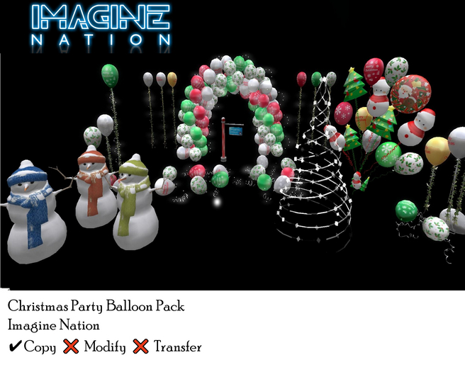 Second Life Marketplace - IMAGINE Christmas Party Balloon Pack