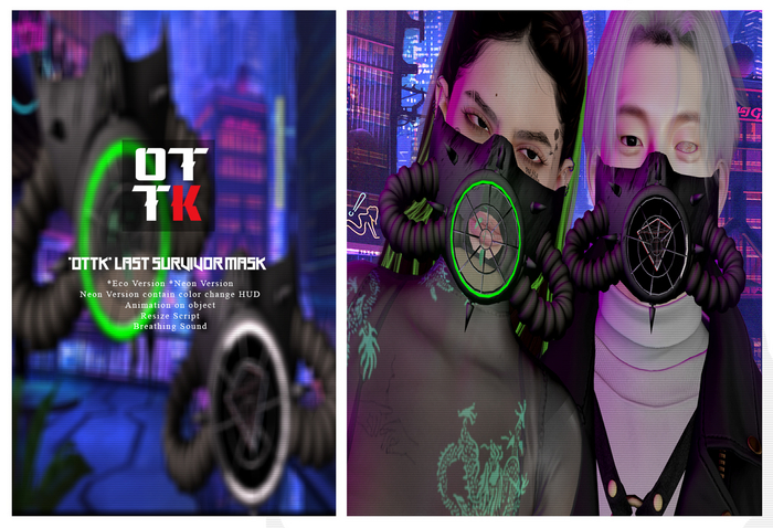 Second Life Marketplace - *OTTK* Last Survivor Mask Neon