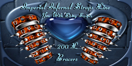 Second Life Marketplace - GV Imperial Infernal Chrm Bracers w/studs ...