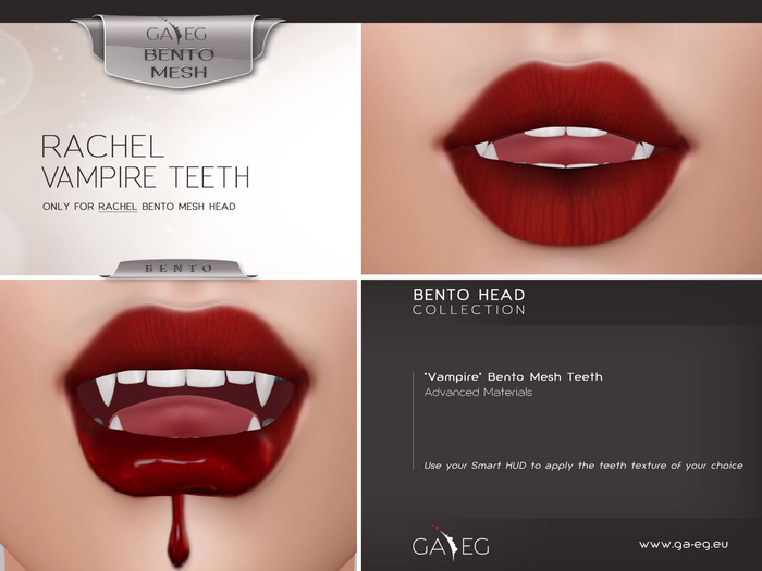 Second Life Marketplace - [GA.EG] Rachel Bento Vampire Teeth DEMO