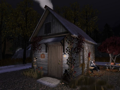 Second Life Marketplace - Autumn Shack with Animated Scarecrow, Outside ...