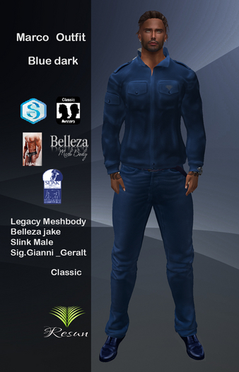 Second Life Marketplace - Res_Marco Outfit Blue dark