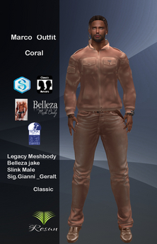 Second Life Marketplace - Res_Marco Outfit Coral