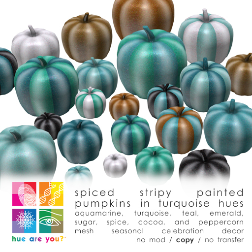 Second Life Marketplace - "hue are you?" turquoise hues spiced stripy ...