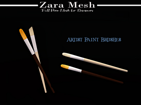 Second Life Marketplace - Zara Mesh - Deco - Artist Paint Brushes ...