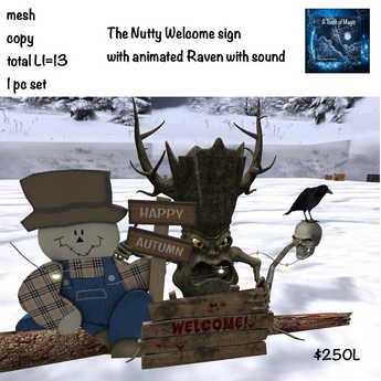 Second Life Marketplace - The Nutty Welcome Sign with animated Raven ...