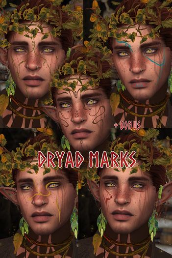 Second Life Marketplace - K9nnor - Dryad Facial Marks - [SLUV+EVOX]
