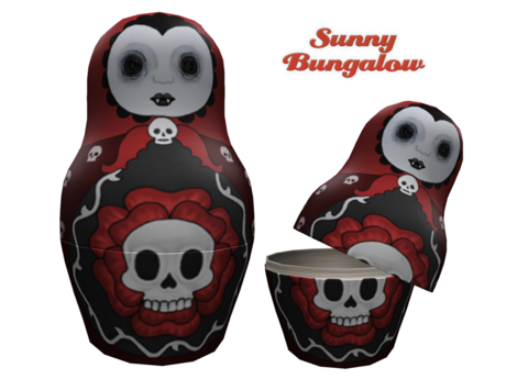 Second Life Marketplace - Schadenfreude Crimson Haunted Matryoshka Doll