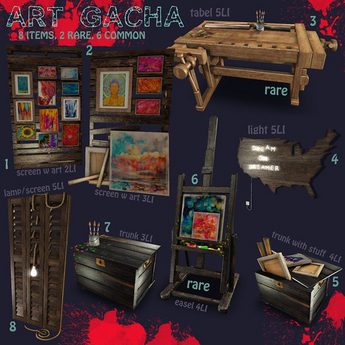 Second Life Marketplace - 6 ART GACHA - easel RARE