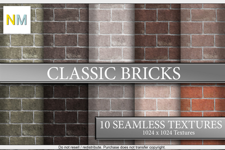 Second Life Marketplace - Classic Bricks Builders Kit 10 Seamless ...