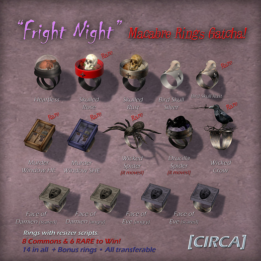 Second Life Marketplace - [CIRCA] - "Fright Night" Macabre Ring - Face ...