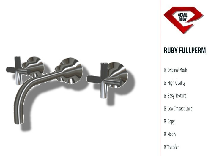 Second Life Marketplace - [Ruby Full Perm] Wall Mixer Tap Mesh 2L ...