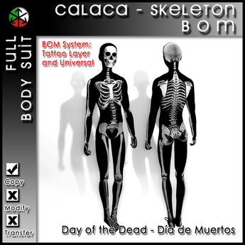 Second Life Marketplace - Calaca - Skeleton :dMX: (Full Body Suit BOM)