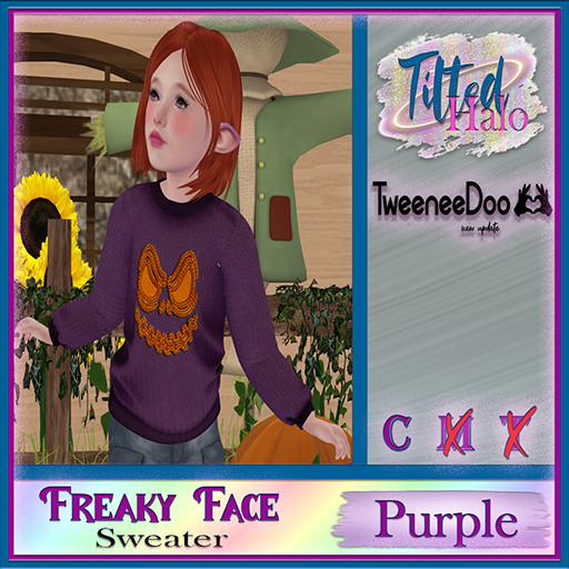 Second Life Marketplace - ~TH~ Tweeneedoo Freaky Face Sweater - Purple